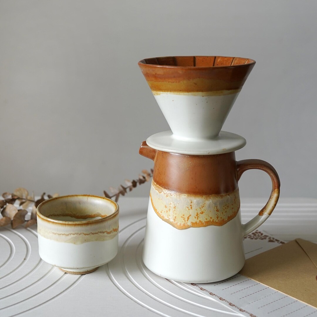 Ceramic Coffee Dripper,jug,white Ceramic Pour Over Coffee Server With ...