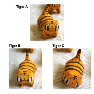 Yellow Tiger Figurine, Ceramic Tiger, Christmas Gift, Ceramic Animal ...