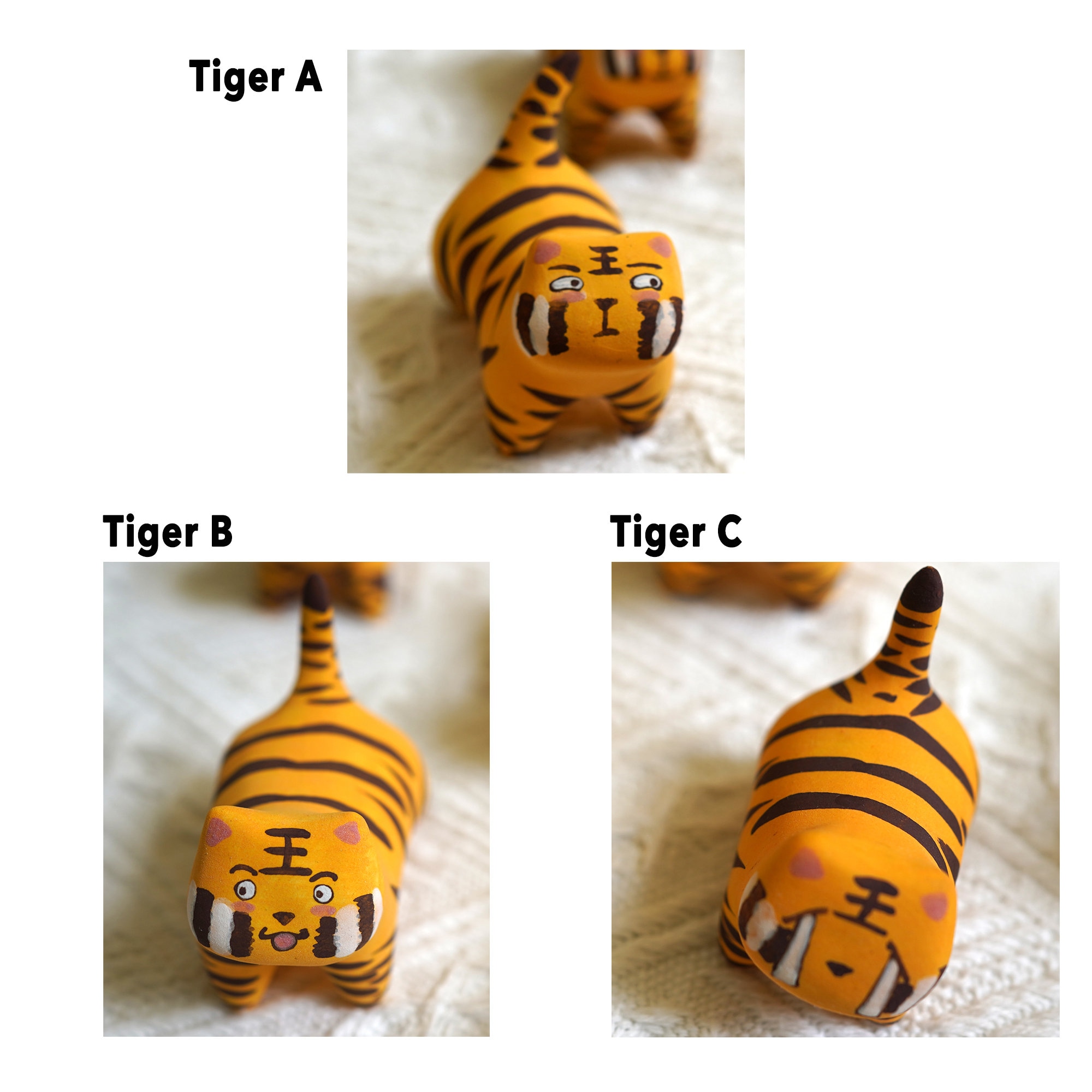 Yellow Tiger Figurine Ceramic Tiger Christmas Gift Ceramic - Etsy
