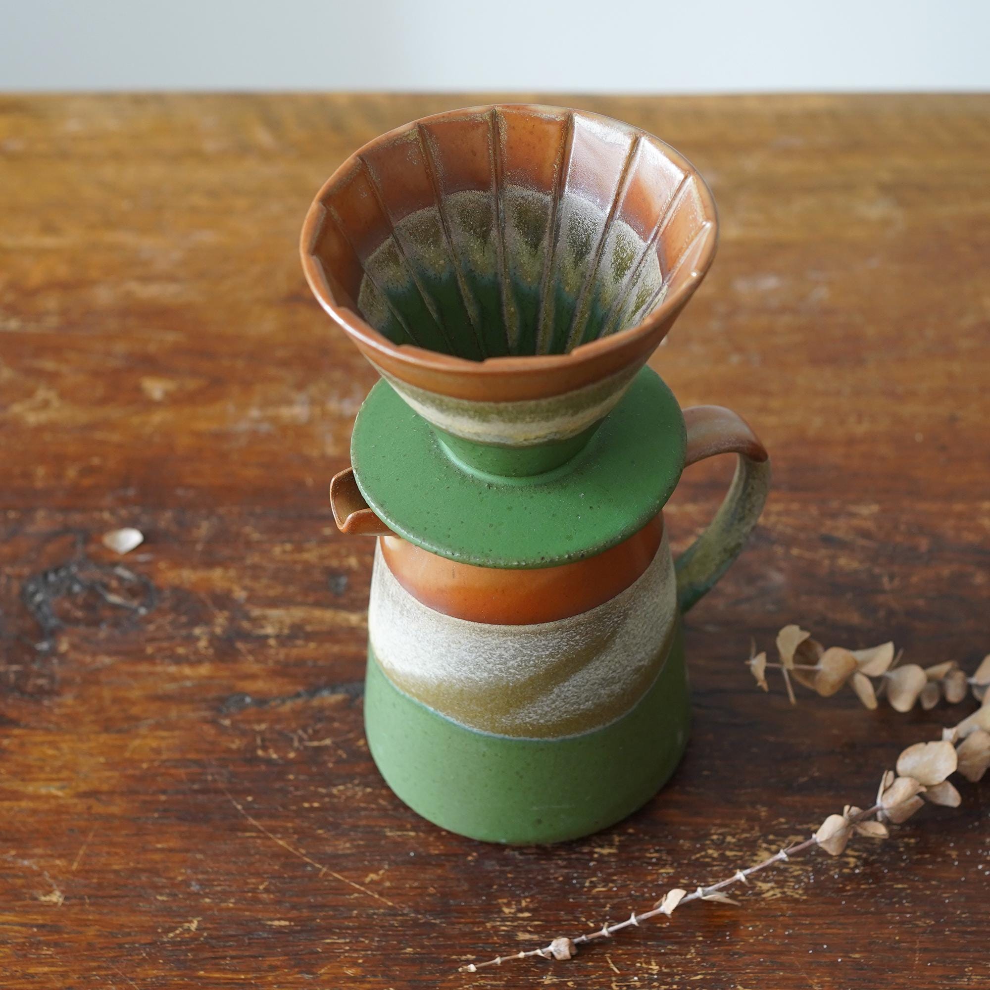 Ceramic Coffee Dripper Set,green Ceramic Pour Over Coffee Server With ...
