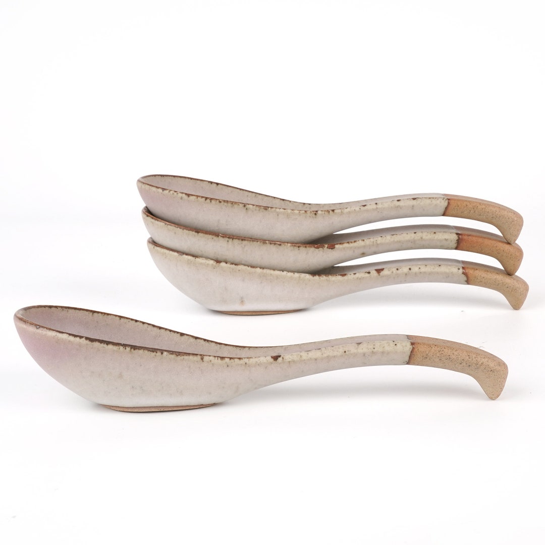 Ramen Spoon,tablespoon,long Handle Easy to Hold, Non-slip Bottom ...
