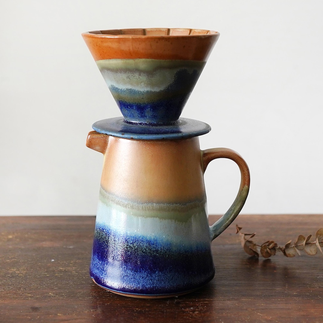 Ceramic Coffee Dripper Set,coffee Jug,blue Ceramic Pour Over Coffee ...