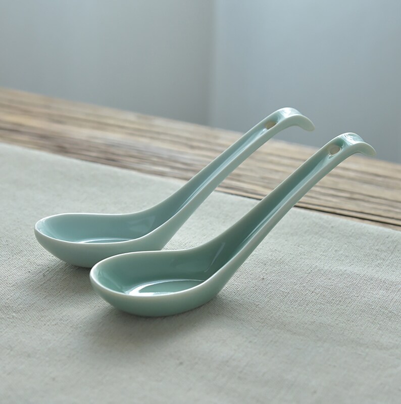 Chinese Ceramic Spoon Blue Spoon Ramen Spoon Soup Spoon - Etsy