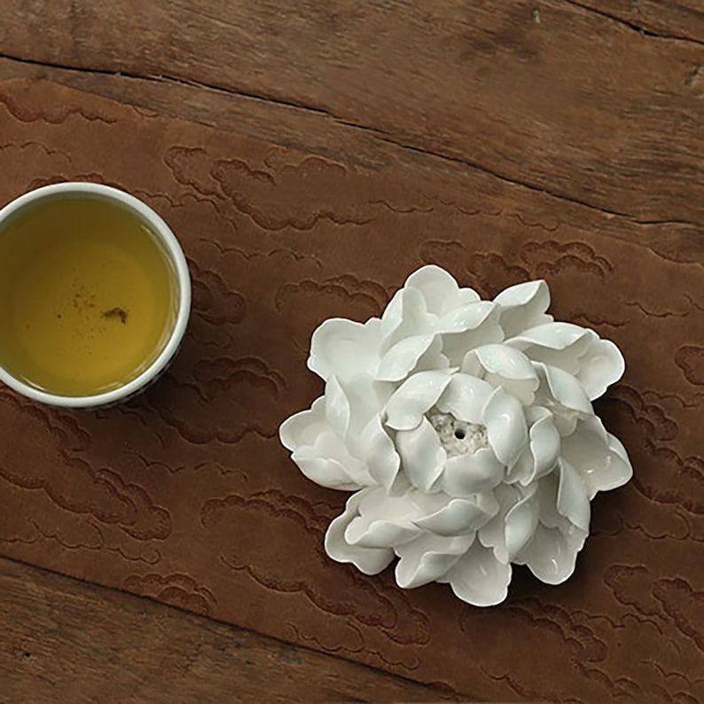 Hand Pinched Peony Flower Incense Holder,floral Incense Holder,flower ...