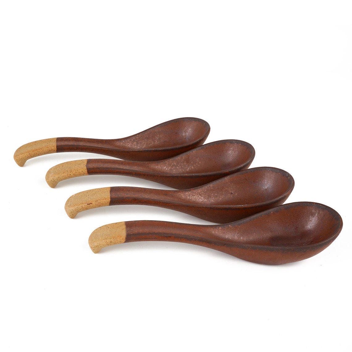 Soup Spoon Japanese Spoon Brown Ceramic Spoons Ramen Spoon Rice Spoon ...