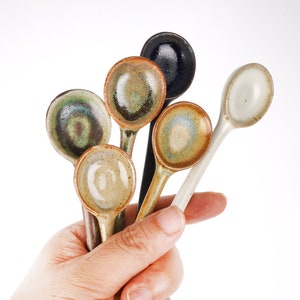 Small Ceramic Spoons --- Coarse Pottery Spoon,kitchen Decor, Coffee ...
