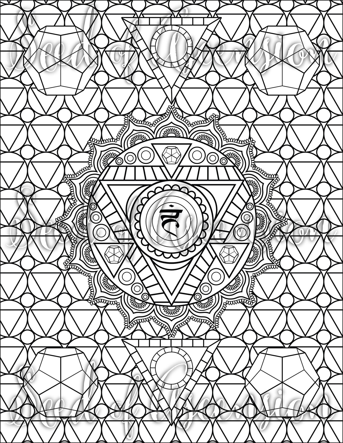 Third Eye Chakra Coloring Page Coloring Page For Adults | Etsy