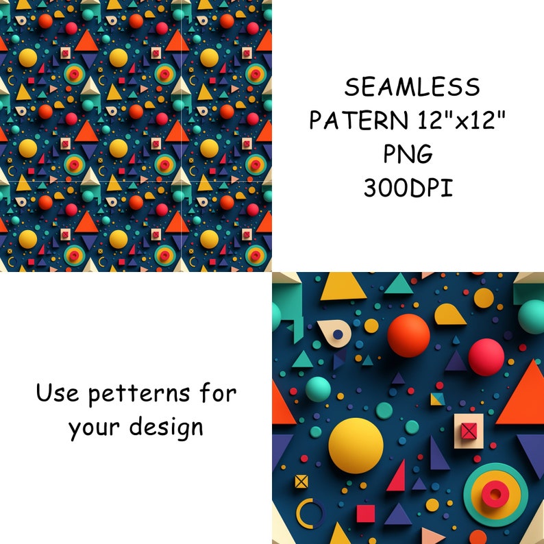 12 3D Style of Cocomelon Seamless Pattern 12x12in 300DPI Commercial Use ...