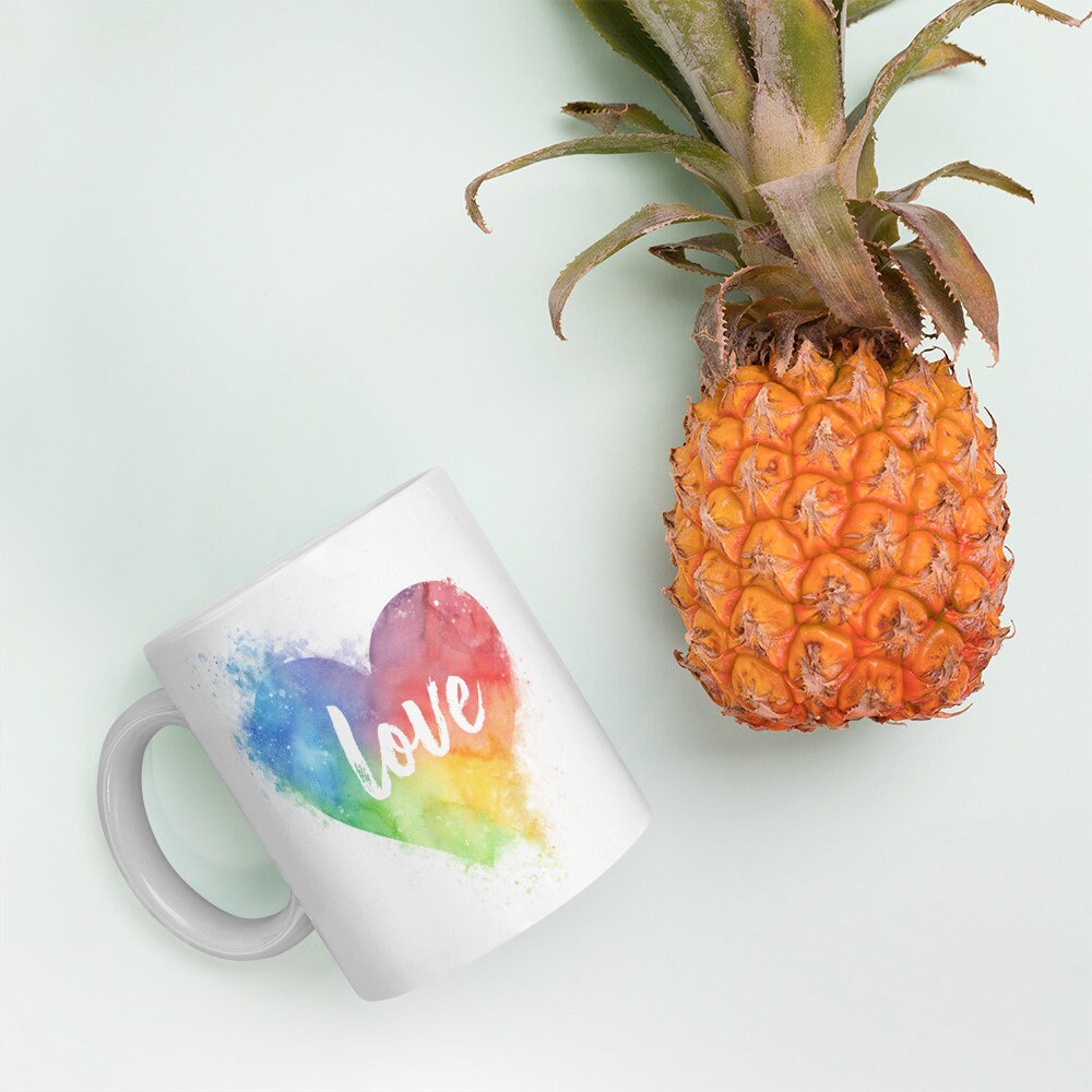 Love Mug Watercolor Art Love Heart Inspirational Mug - Etsy