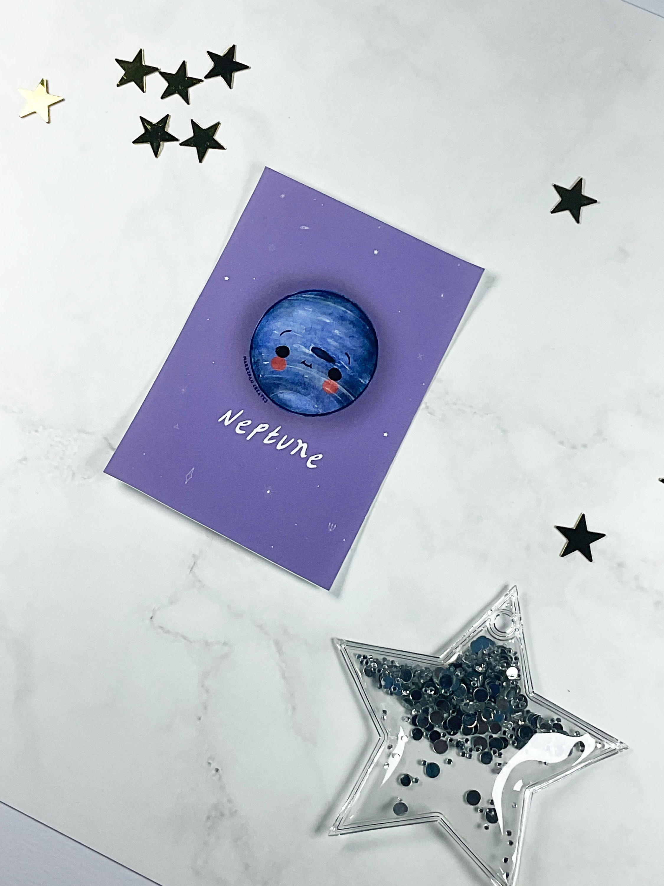Neptune Waterproof Glossy Vinyl Sticker Planet Stickers - Etsy