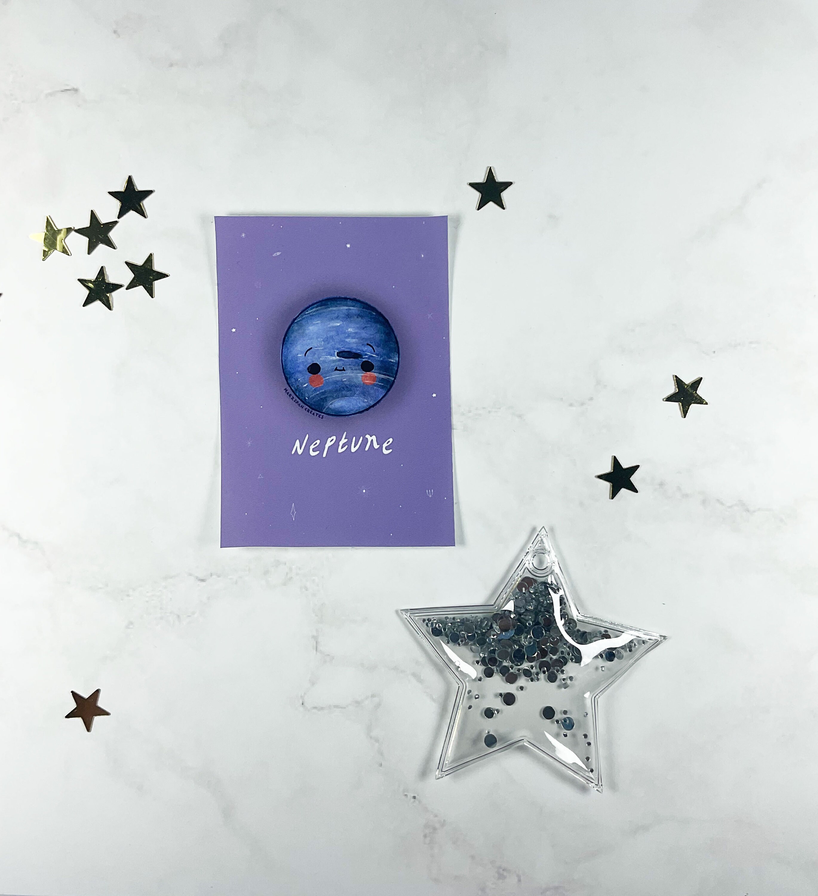 Neptune Waterproof Glossy Vinyl Sticker Planet Stickers - Etsy