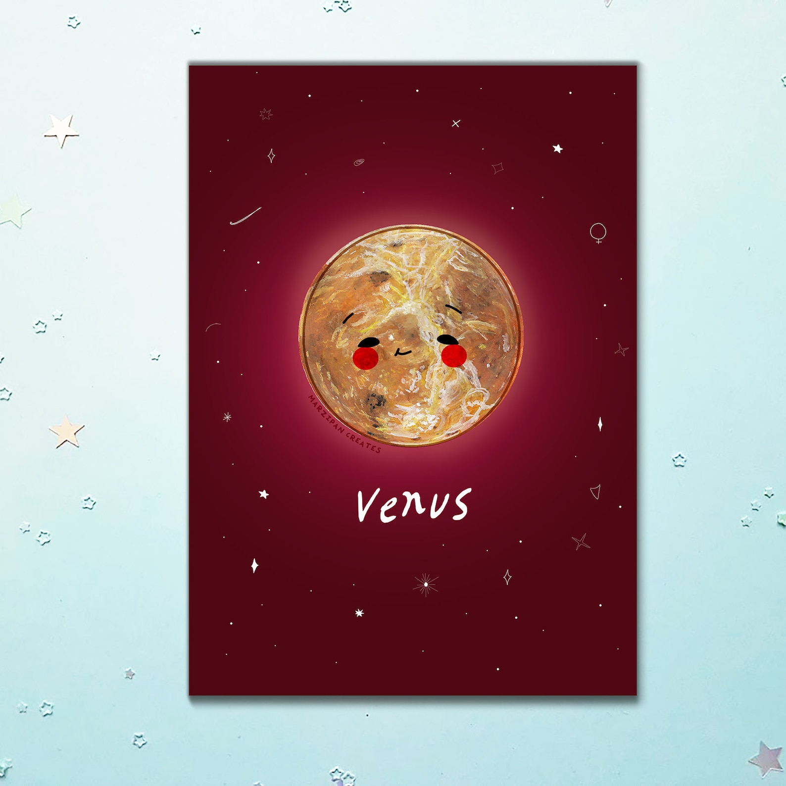 Venus Venus illustration The happy Venus Planet Venus | Etsy