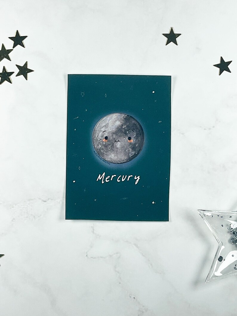Mercury Waterproof Glossy Vinyl Sticker Planet Stickers - Etsy