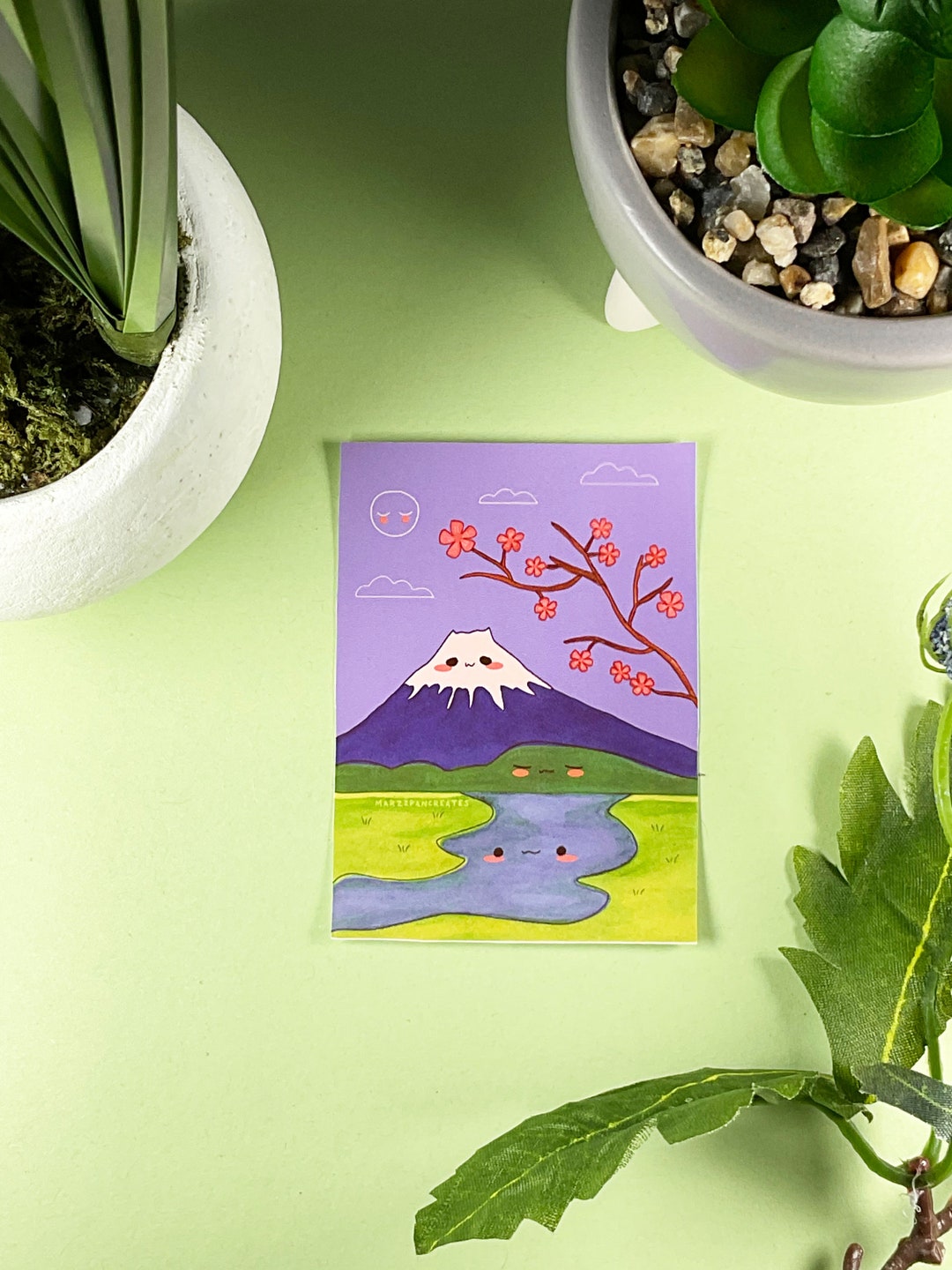 Mount Fuji Happy Fuji Landscape Waterproof Glossy Vinyl Sticker Quote ...