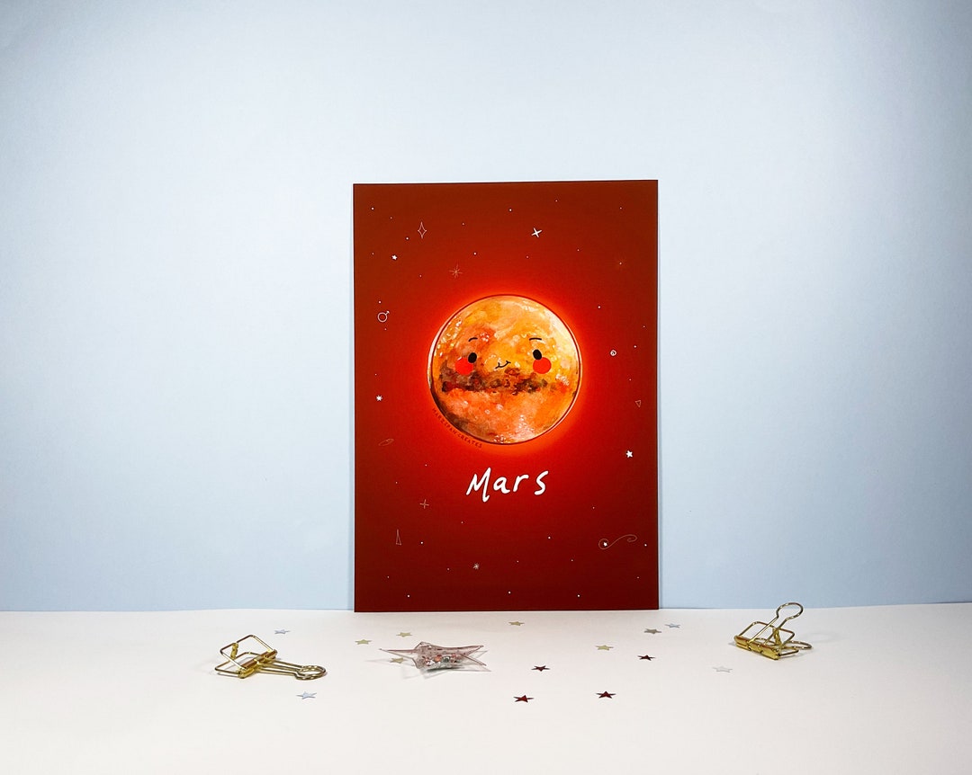 Mars Mars Illustration the Happy Mars Planet Mars the Planets Wall Art ...