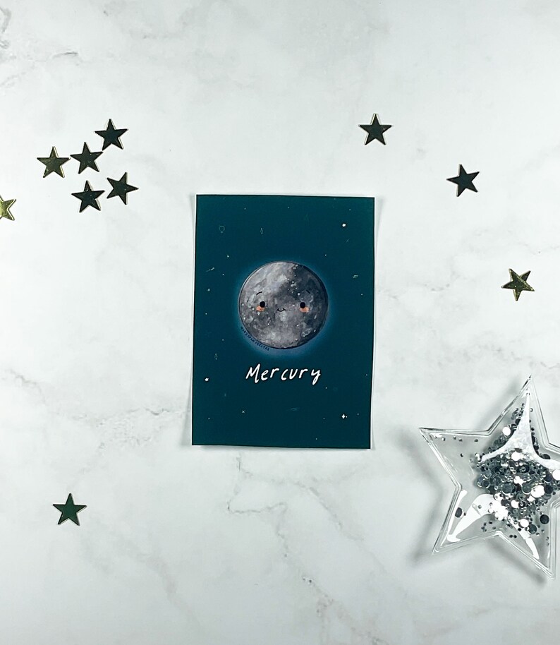 Mercury Waterproof Glossy Vinyl Sticker Planet Stickers - Etsy