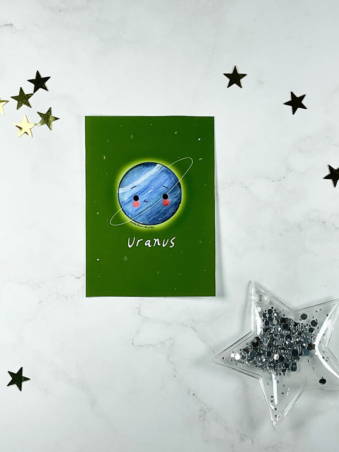 Uranus Waterproof Glossy Vinyl Sticker Planet Stickers Vinyl Stickers ...