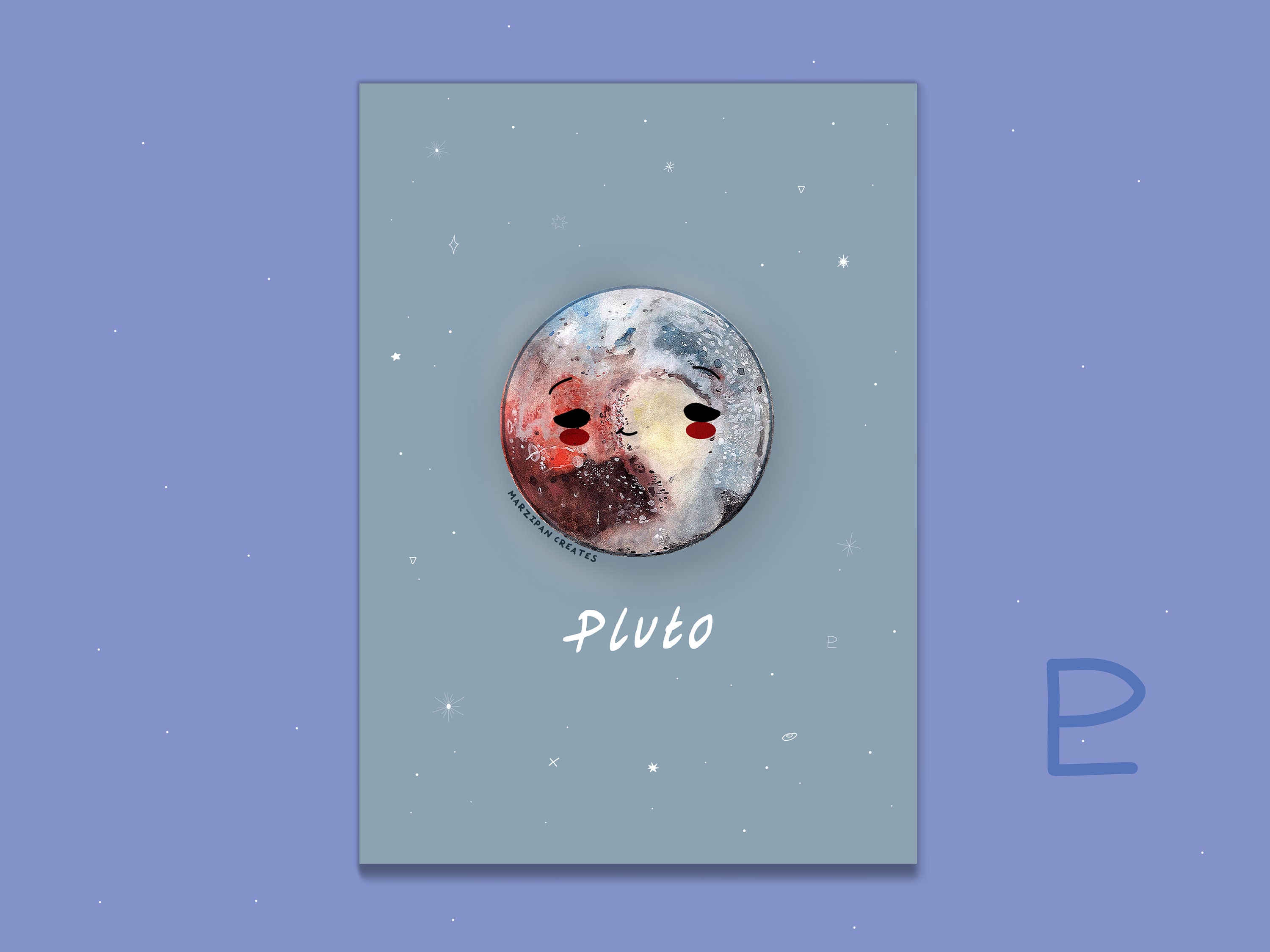 Pluto Pluto illustration The happy Pluto Planet Pluto | Etsy