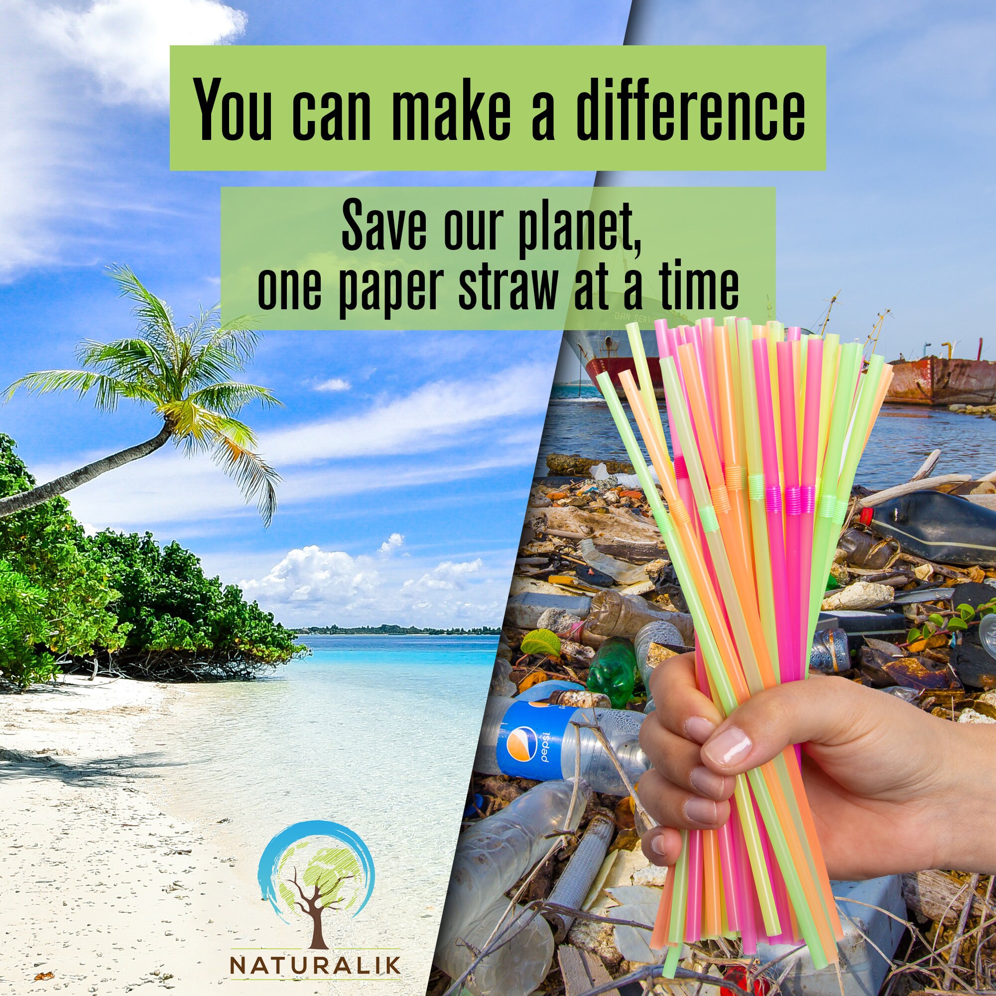 Naturalik 1000 Pack Biodegradable Paper Straws Premium Eco-friendly ...