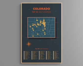 Ohio Golf Top 50 Courses Map - Etsy