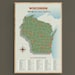 Wisconsin Golf Courses Map - Etsy