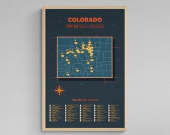 Ohio Golf Top 50 Courses Map - Etsy