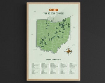 Ohio Disc Golf Top 50 Courses Map - Etsy