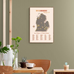 Top 50 Michigan Breweries Map - Etsy