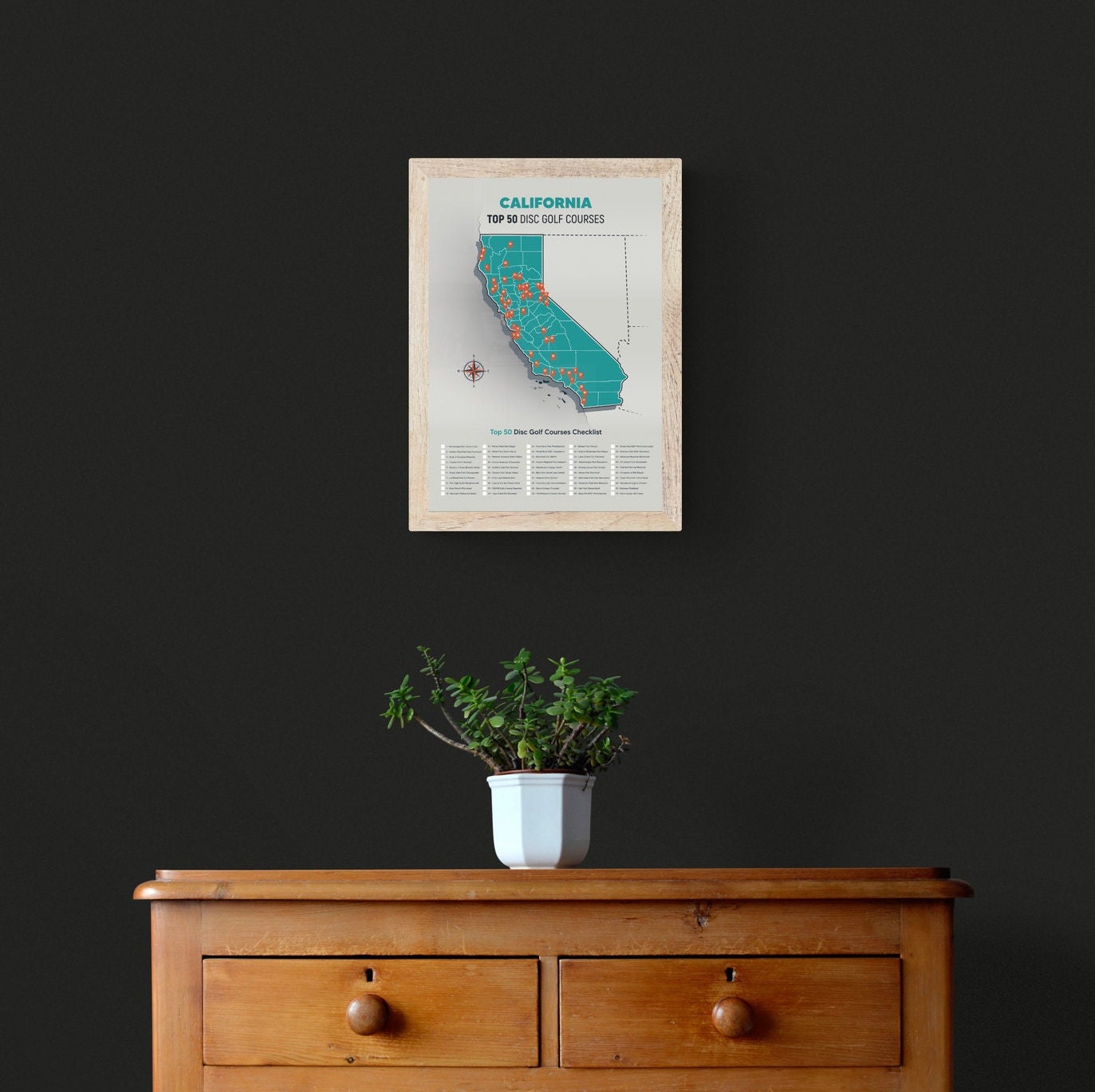 California Disc Golf Top 50 Courses Map - Etsy