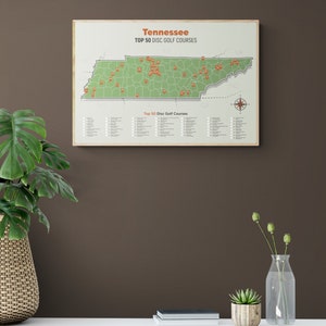 Tennessee Disc Golf Top 50 Courses Map - Etsy
