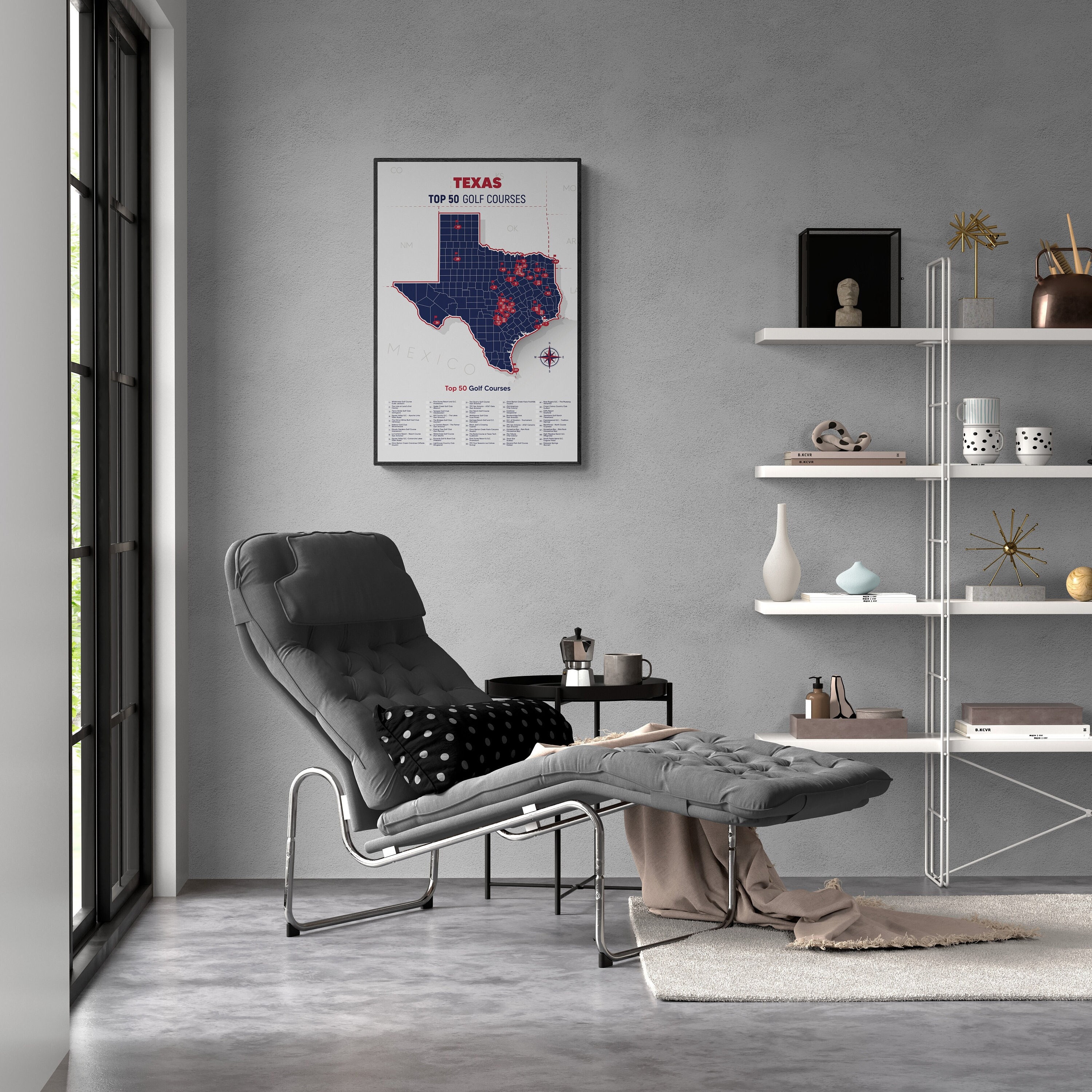 Texas Golf Top 50 Courses Map - Etsy