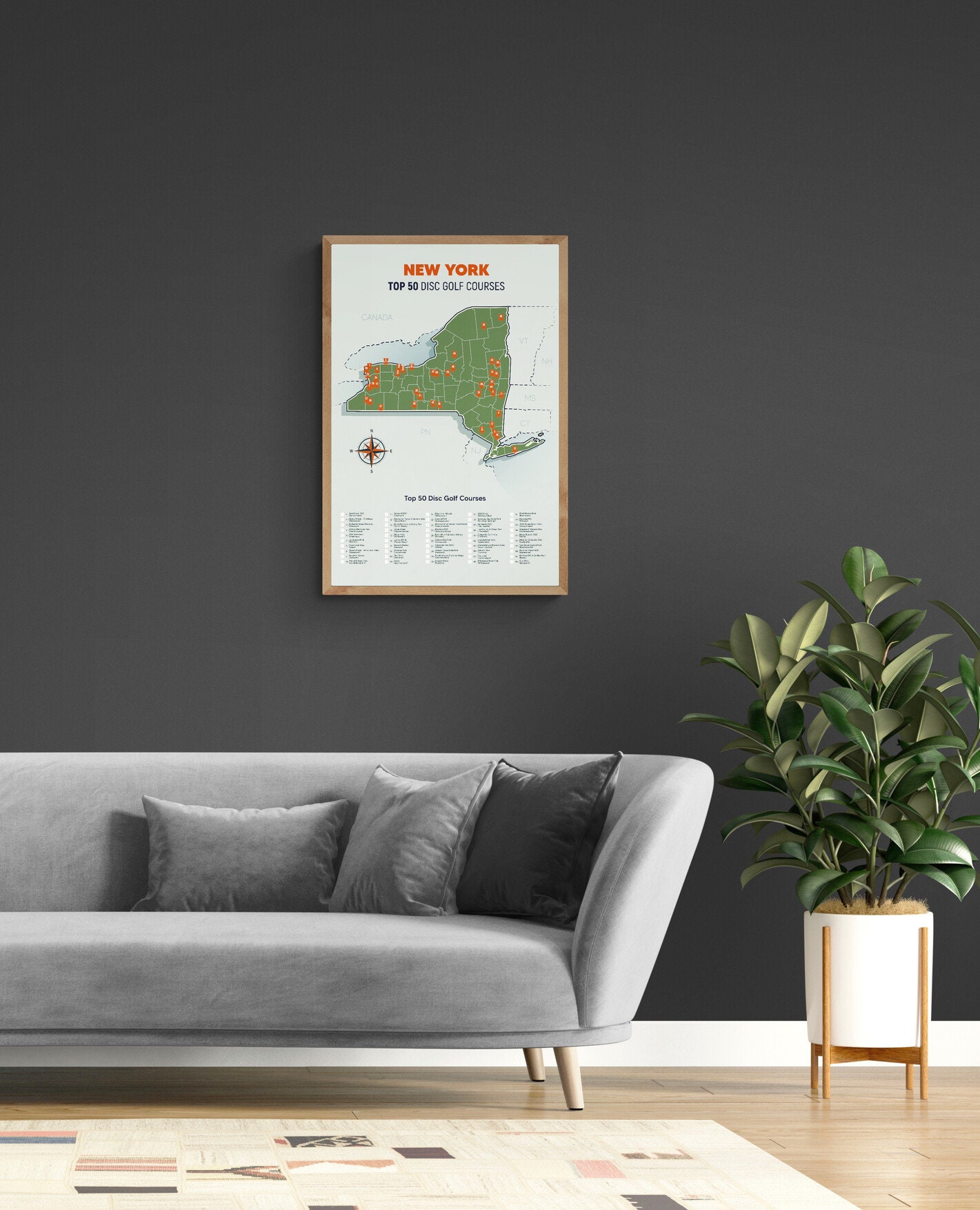 New York Disc Golf Top 50 Courses Map - Etsy
