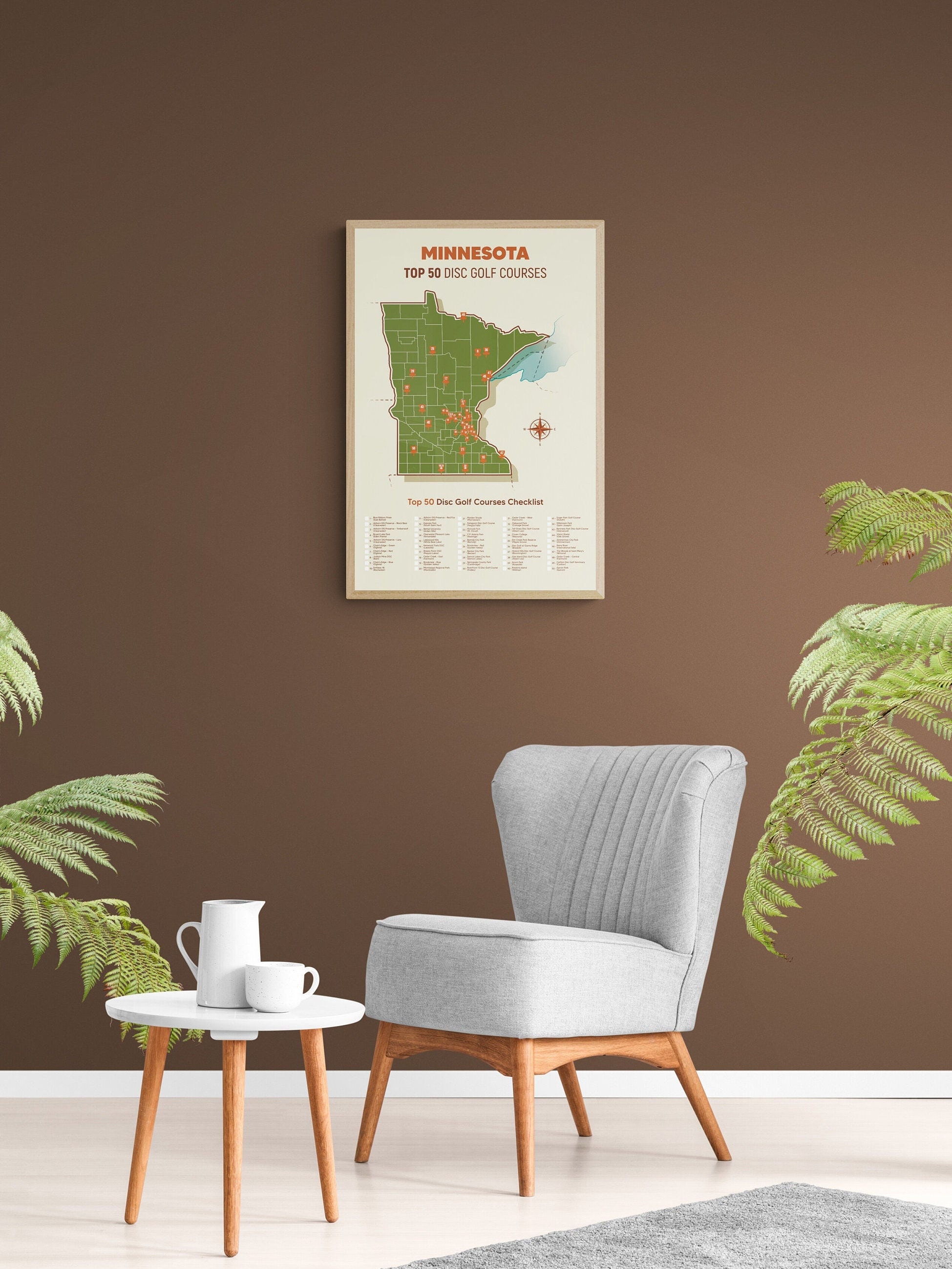 Top 50 Minnesota Disc Golf Courses Map - Etsy