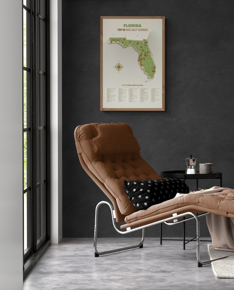 Florida Disc Golf Top 50 Courses Map - Etsy