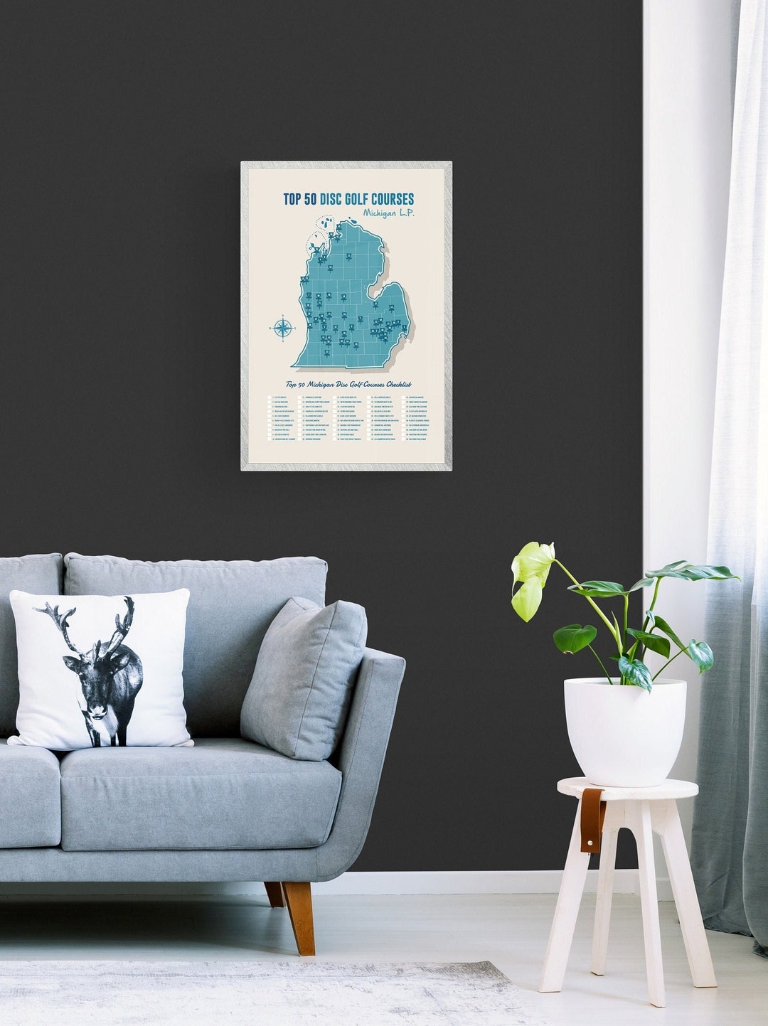 Top 50 Michigan Disc Golf Courses Map - Etsy