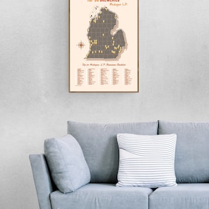 Top 50 Michigan Breweries Map - Etsy