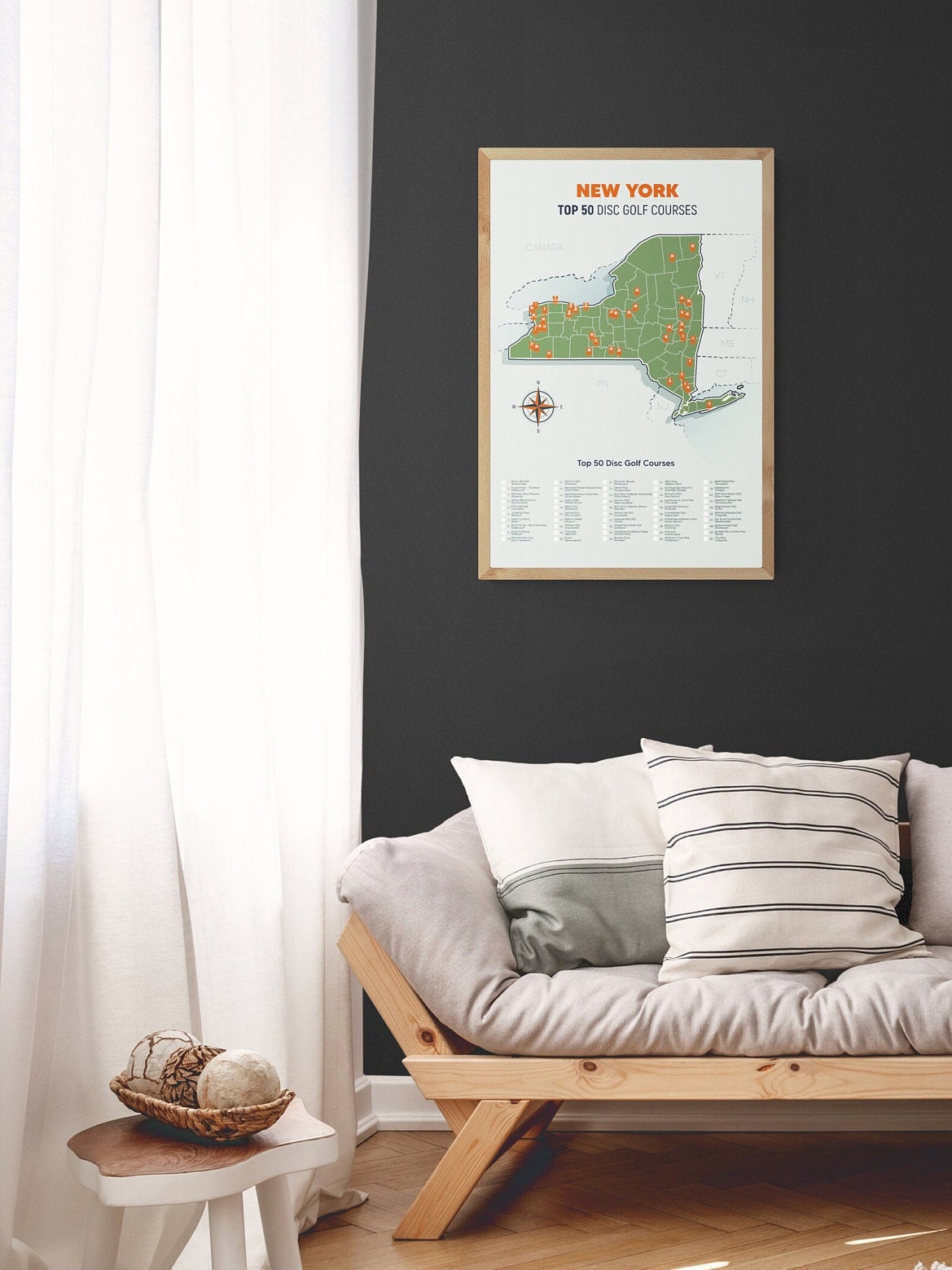New York Disc Golf Top 50 Courses Map - Etsy