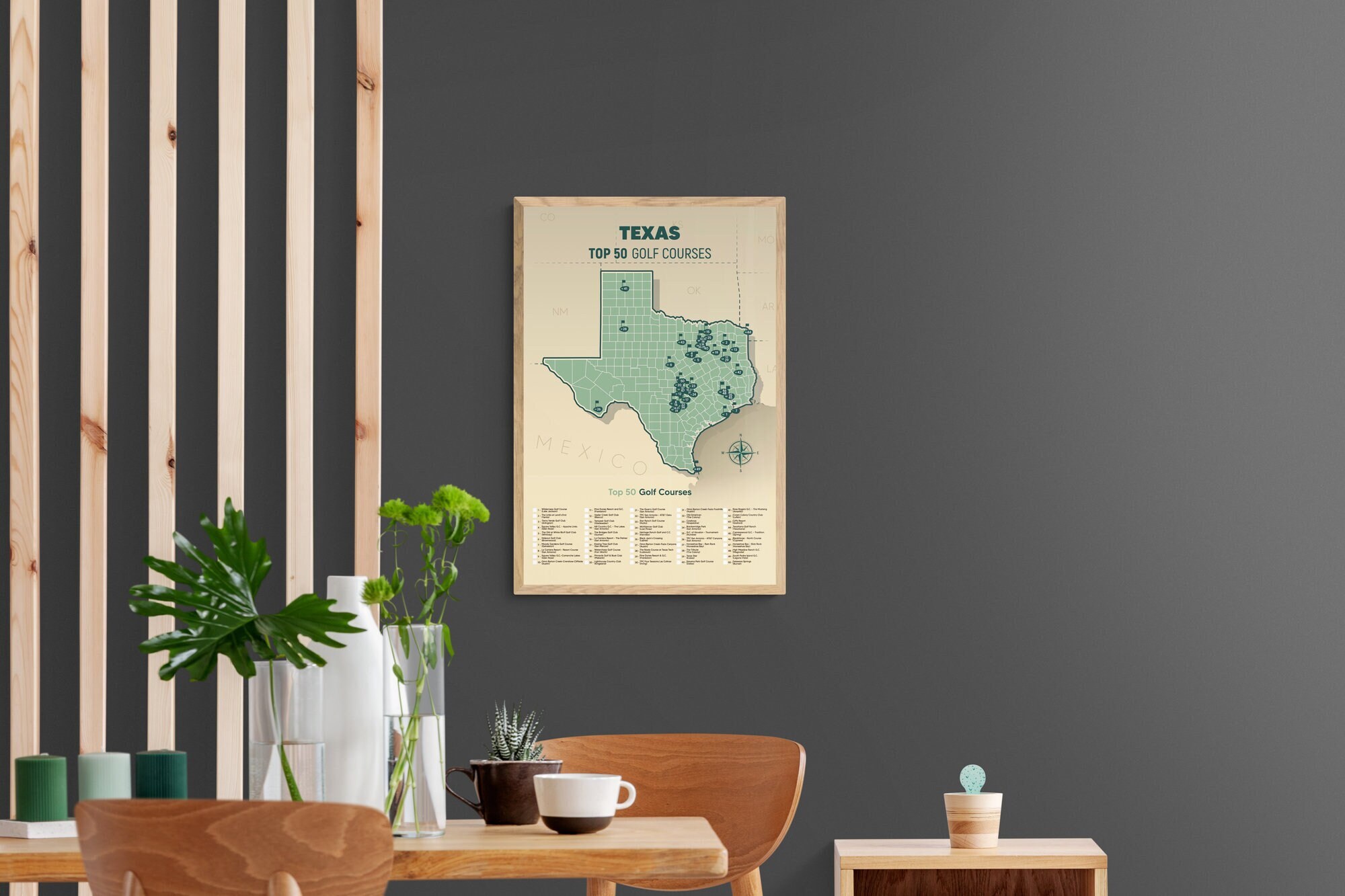Texas Golf Top 50 Courses Map - Etsy
