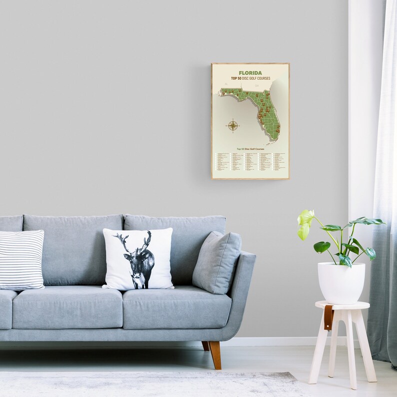 Florida Disc Golf Top 50 Courses Map | Etsy