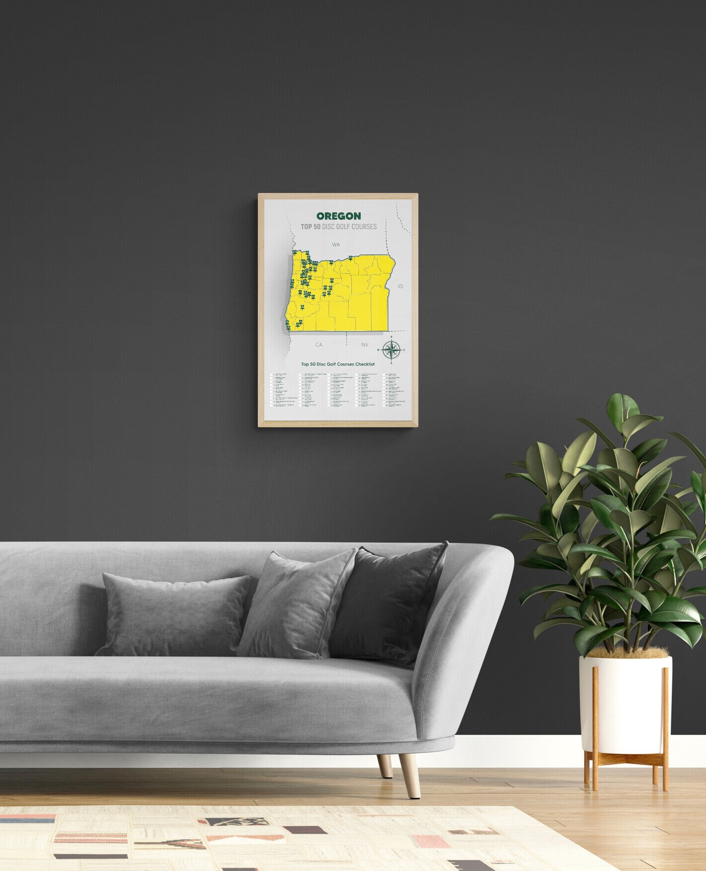 Oregon Disc Golf Top 50 Courses Map - Etsy