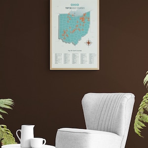Ohio Golf Top 50 Courses Map - Etsy