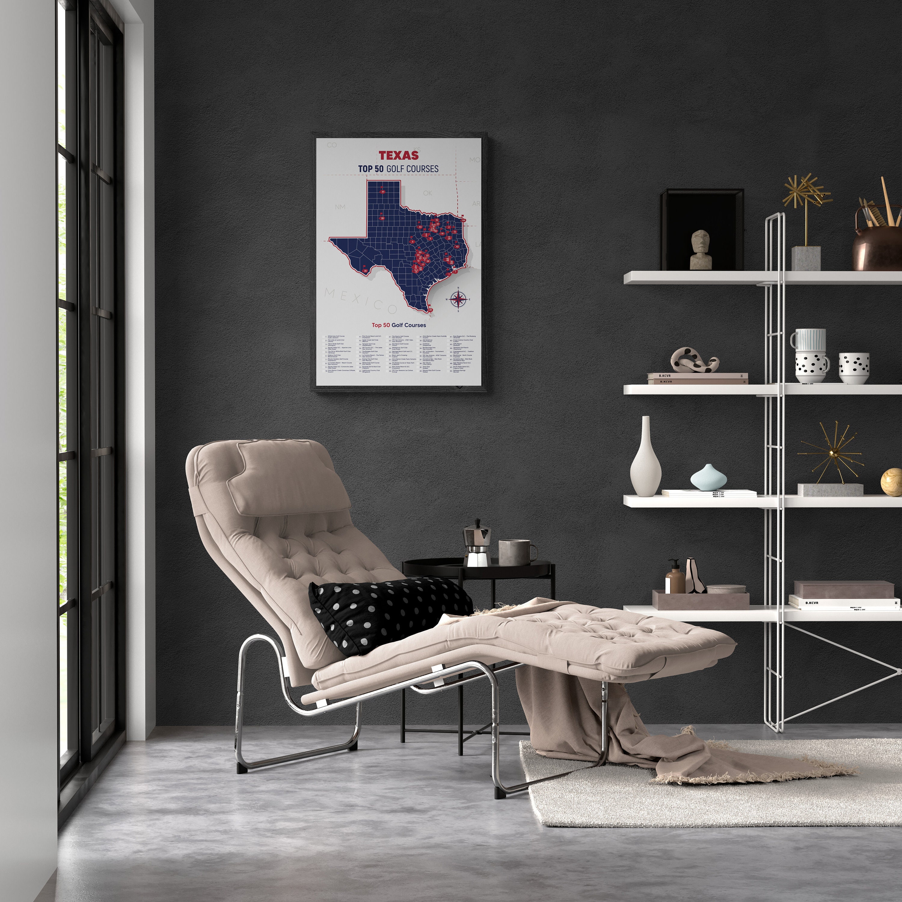 Texas Golf Top 50 Courses Map - Etsy