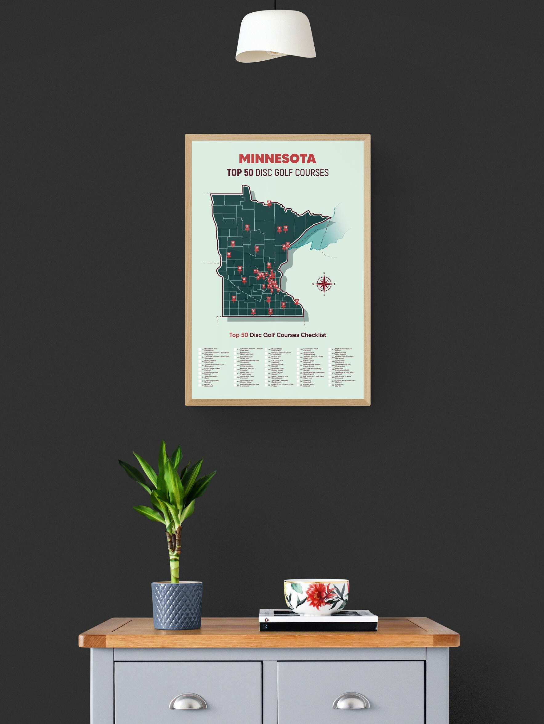 Top 50 Minnesota Disc Golf Courses Map - Etsy