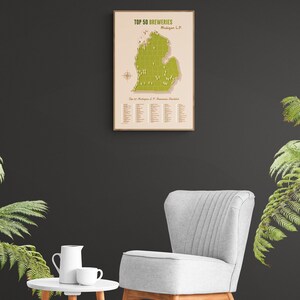 Top 50 Michigan Breweries Map - Etsy