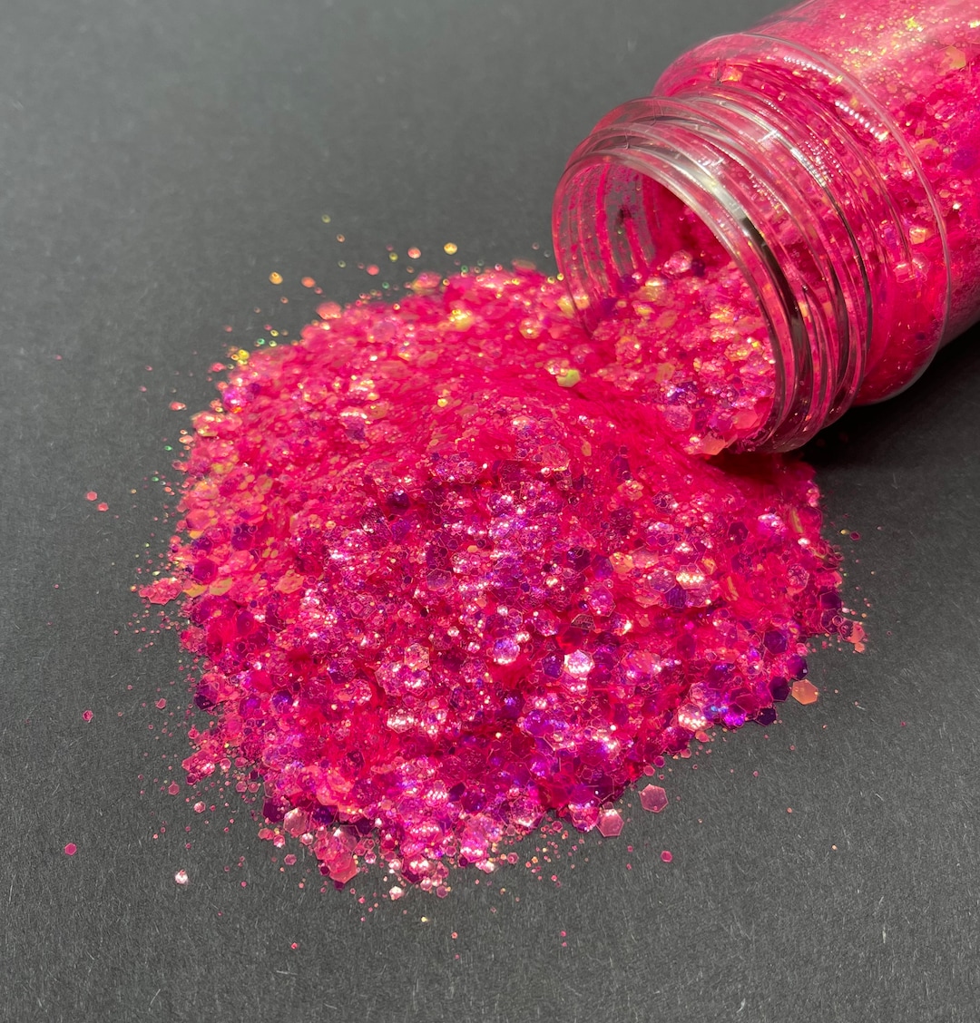 Hot Girl Summer Chunky Glitter Mix Neon Iridescent Hot Pink Glitter for ...