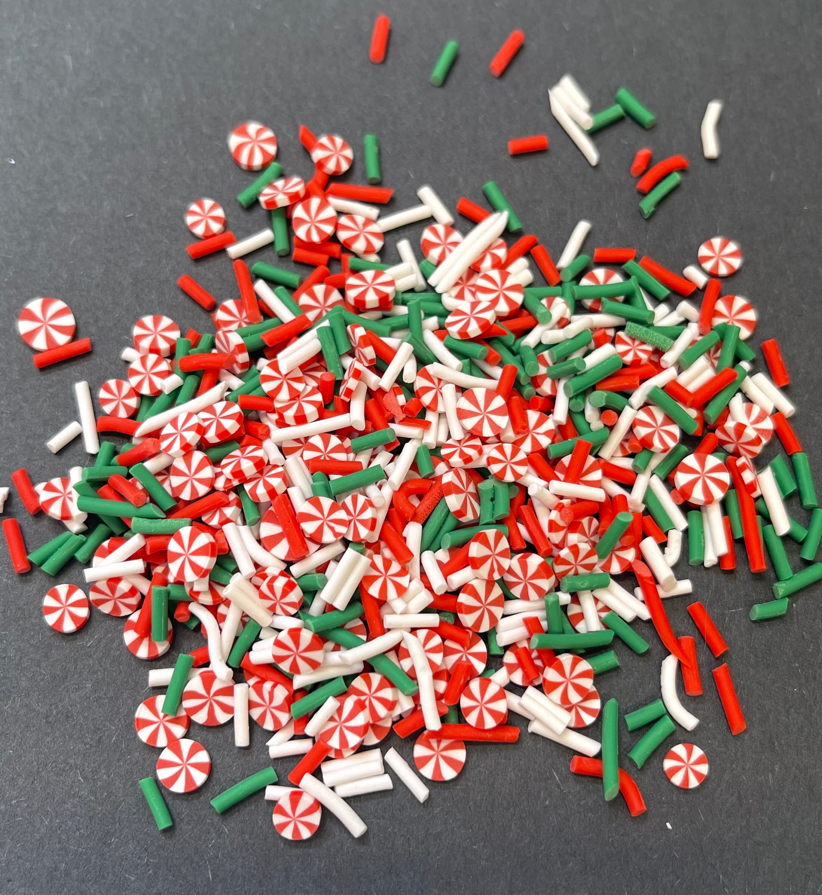 Peppermint Bark Polymer Clay Slices Red Green White Clay - Etsy