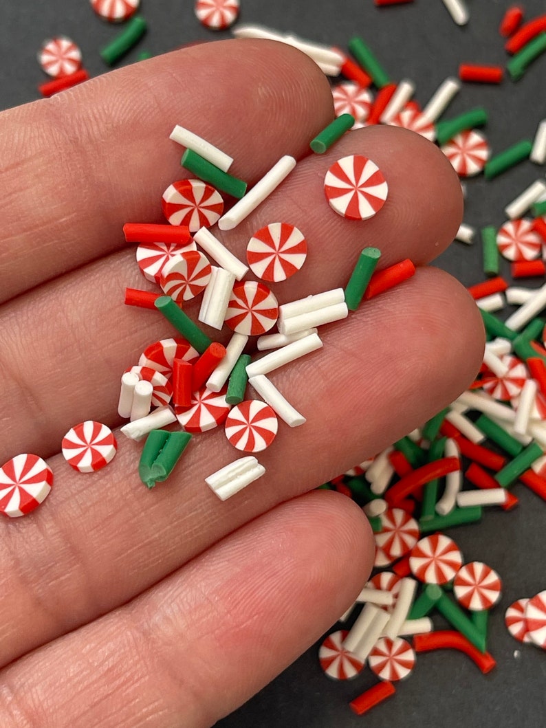 Peppermint Bark Polymer Clay Slices Red Green White Clay - Etsy