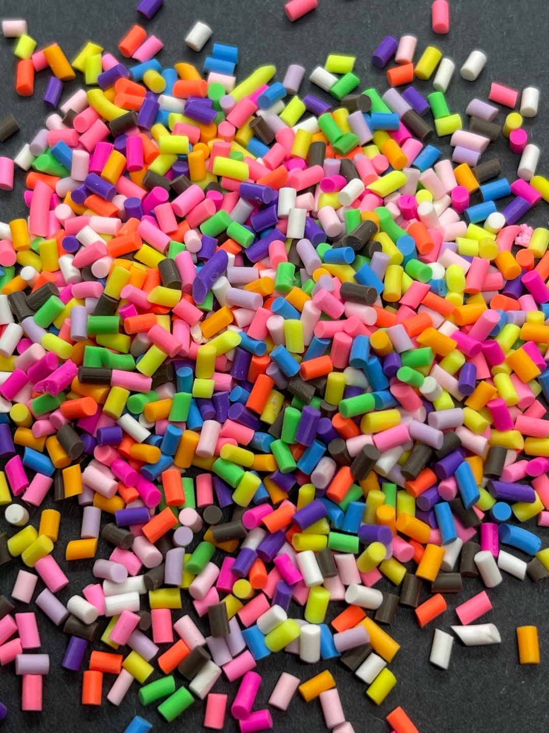 Rainbow Sprinkles Polymer Clay Slices Rainbow Multi-colored Clay Slices ...