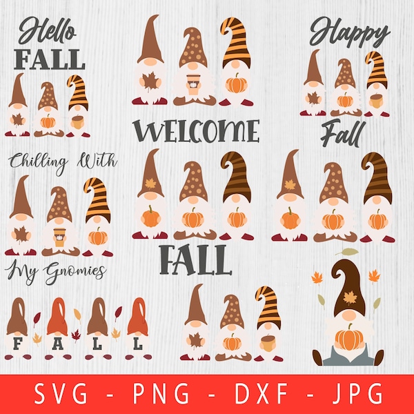 Fall Gnomes Svg - Etsy