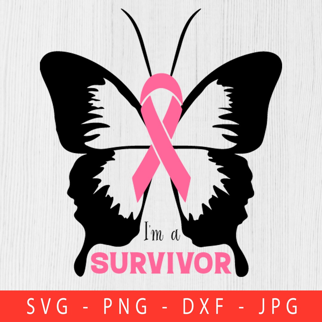 Breast Cancer Survivor SVG, Butterfly Awareness Ribbon Svg, Cancer ...